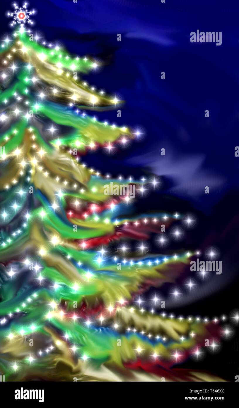 Christmas tree with star Stock Photo - Alamy