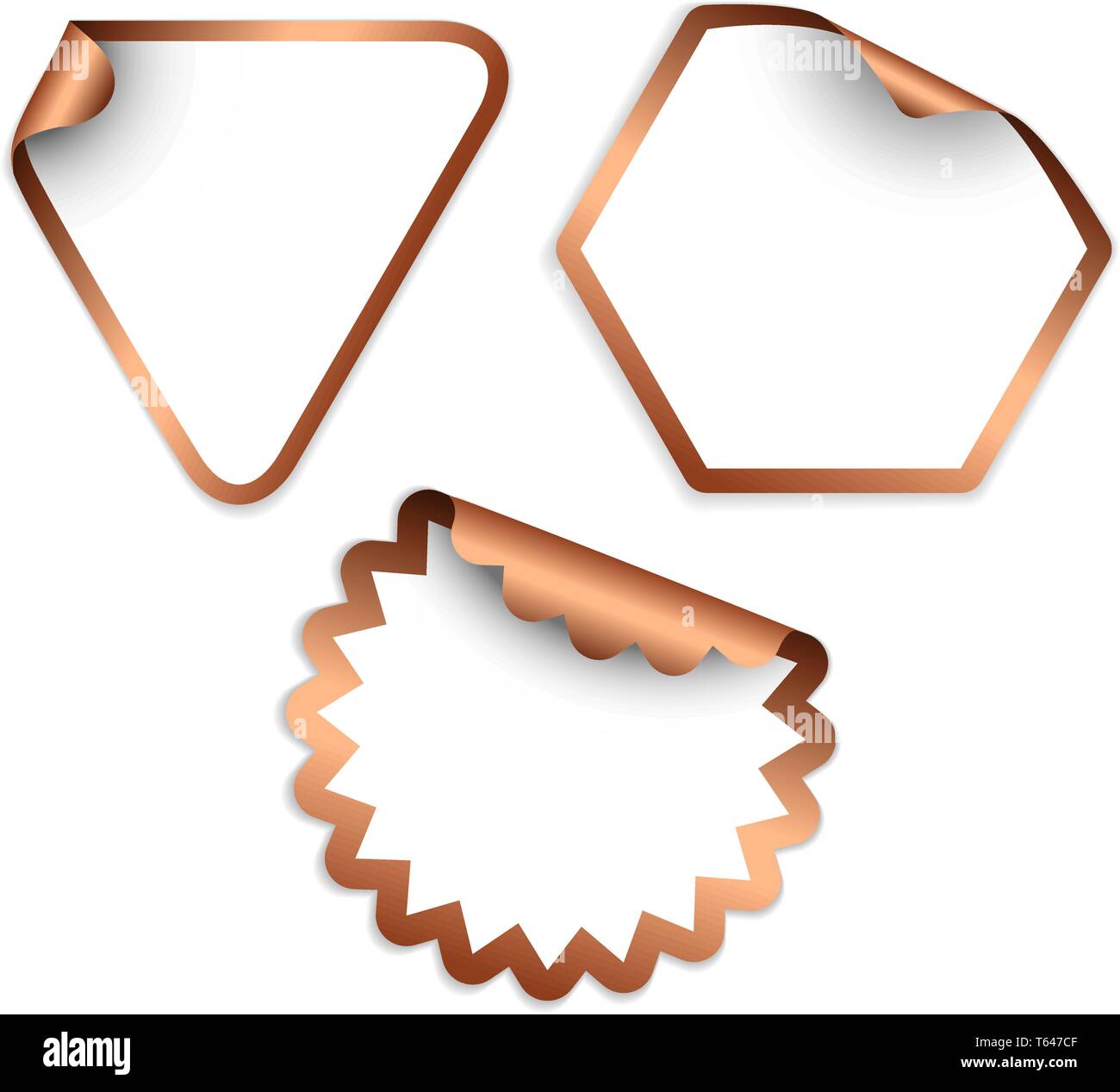 White labels and stickers with copper border Stock Vector Image & Art ...
