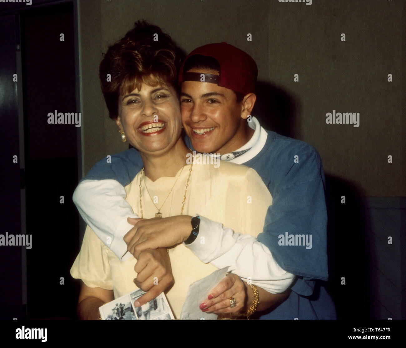 Downey, California, USA 9th April 1994 Felipe Serrano and his mother ...