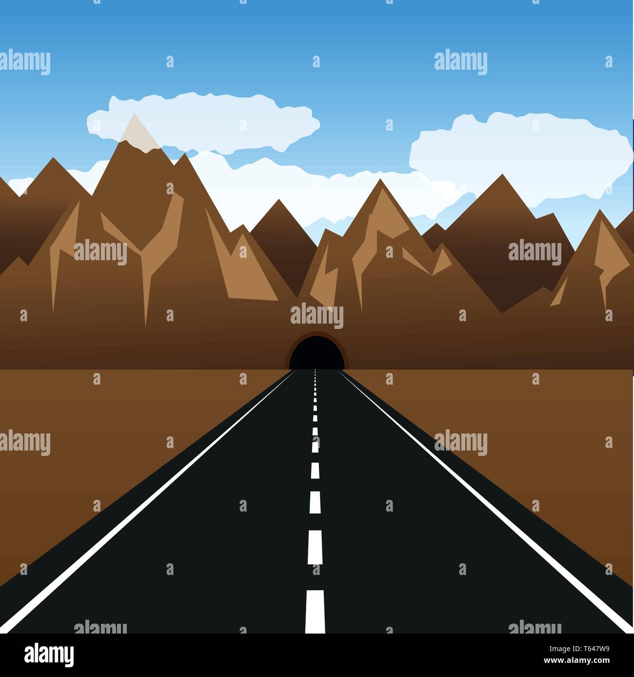 Road through nature in Stock Vector Images - Alamy