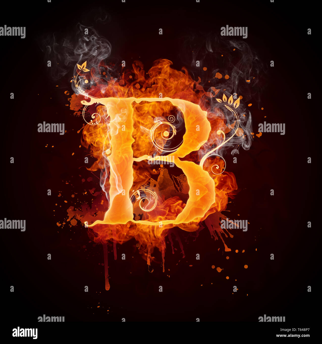 B Letter In Fire