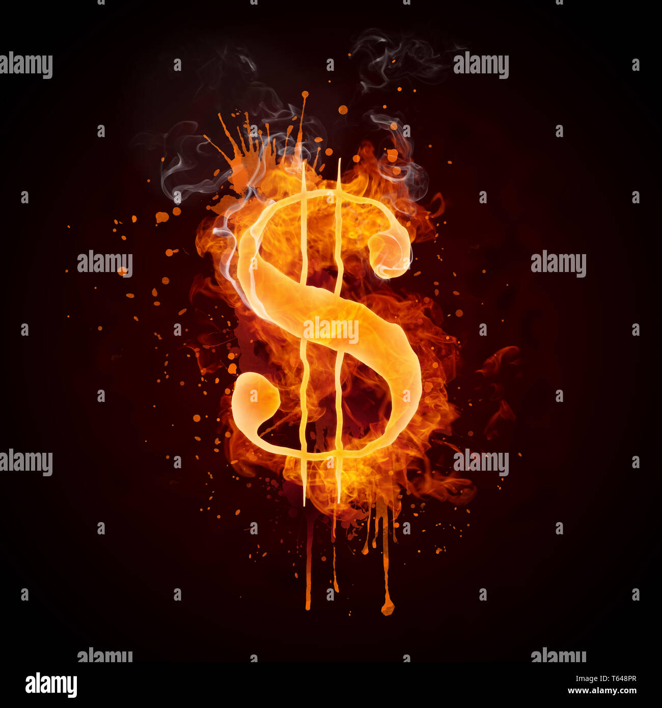 Dollar currency fire symbol hi-res stock photography and images - Alamy