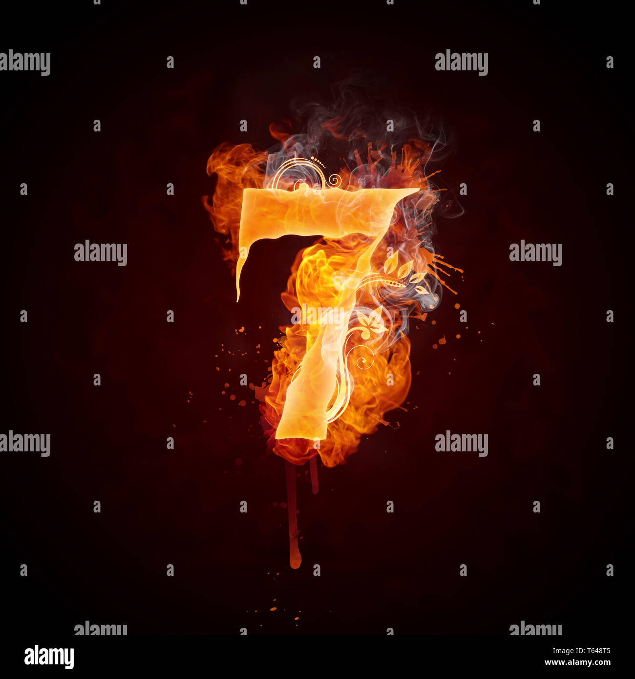 Fire alphabet number seven isolated hi-res stock photography and images ...