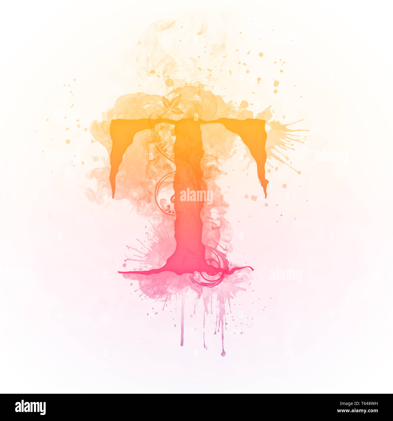 Sunny Swirl Letter T Stock Photo - Alamy