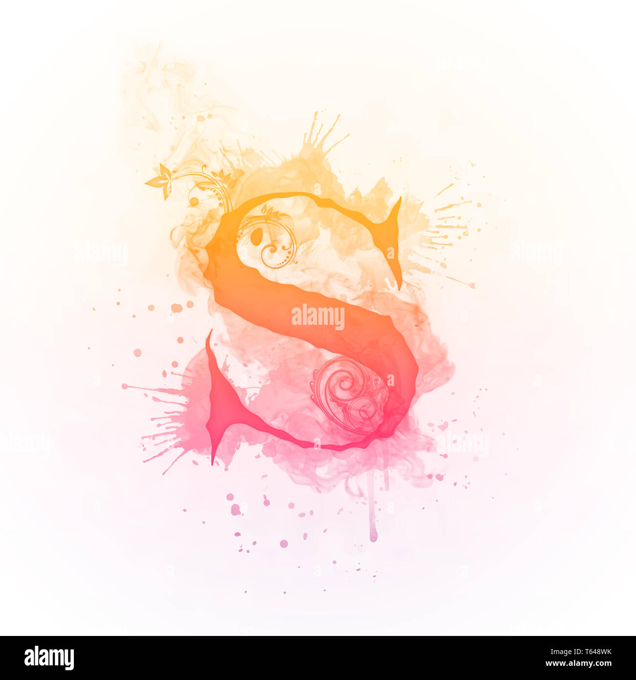 Sunny Swirl Letter S Stock Photo - Alamy