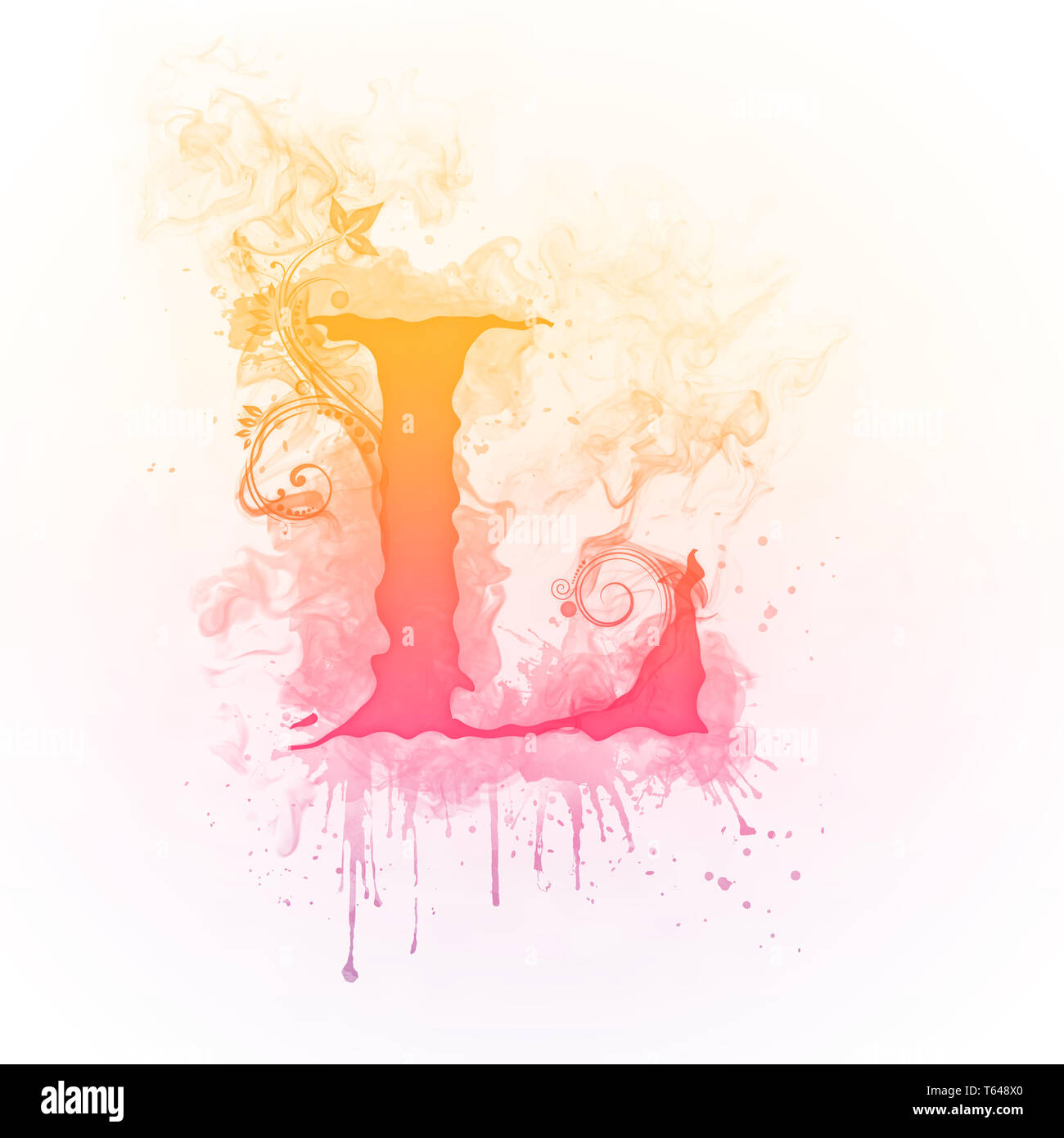 Sunny Swirl Letter L Stock Photo - Alamy