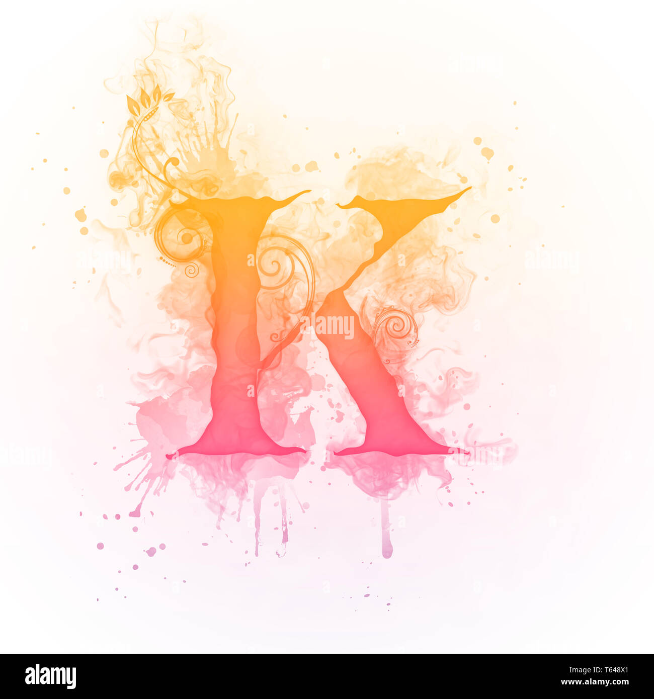 Sunny Swirl Letter K Stock Photo - Alamy