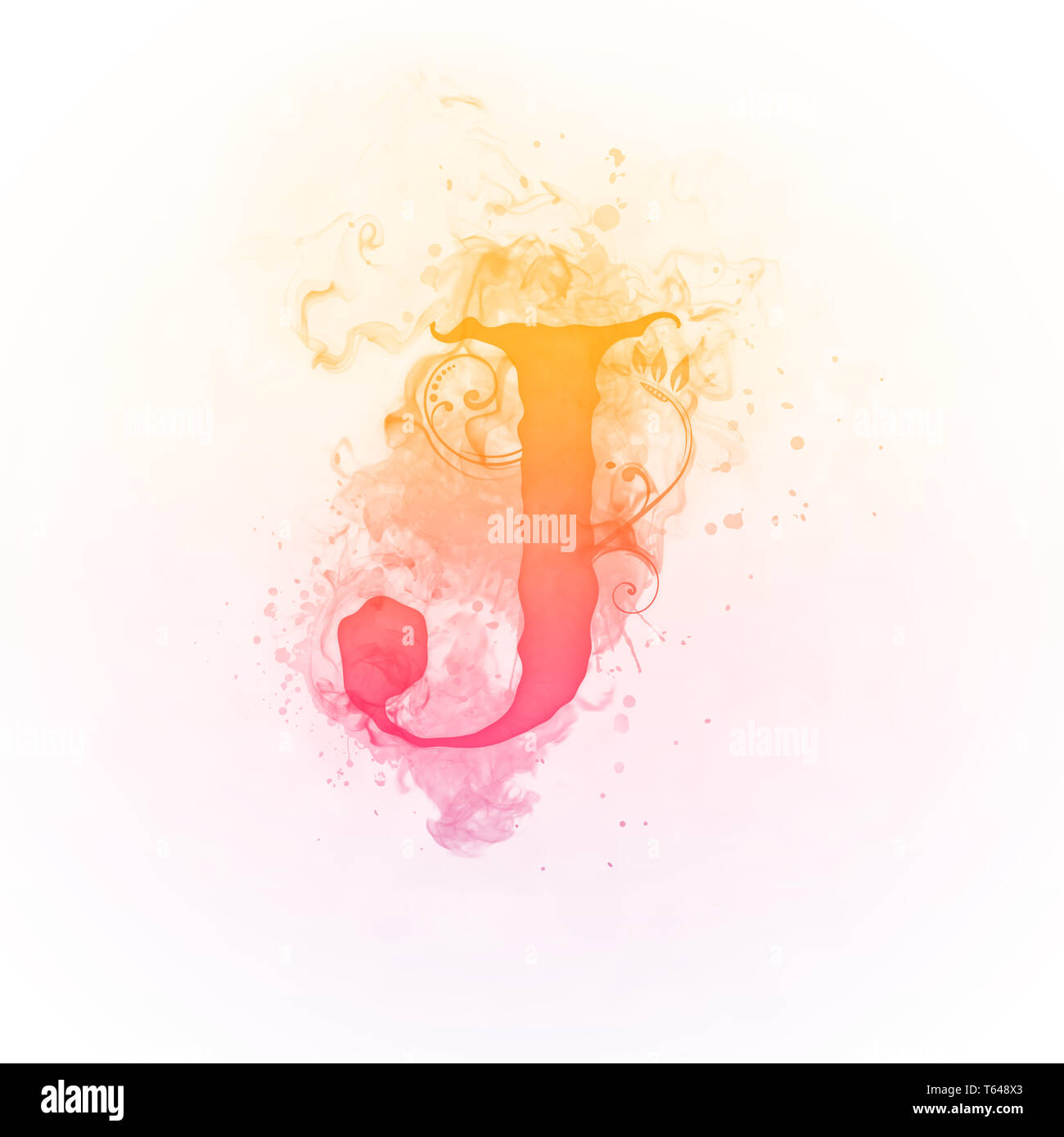 Sunny Swirl Letter J Stock Photo - Alamy