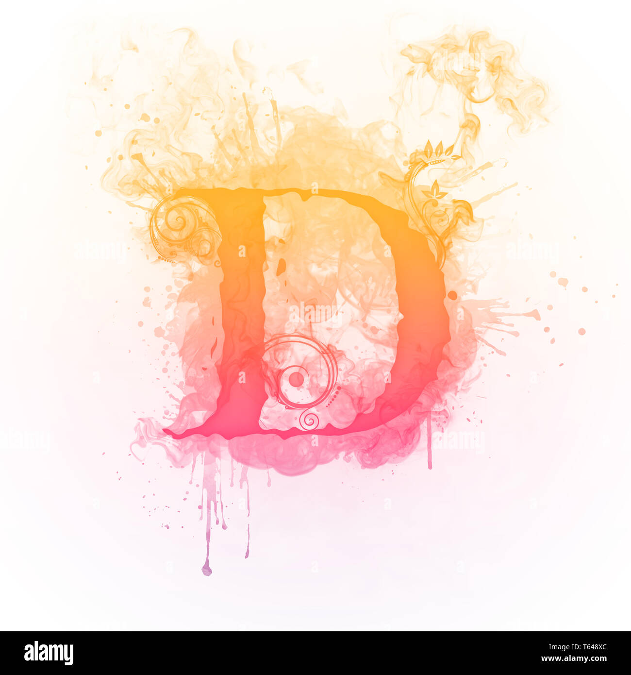 Sunny Swirl Letter D Stock Photo - Alamy
