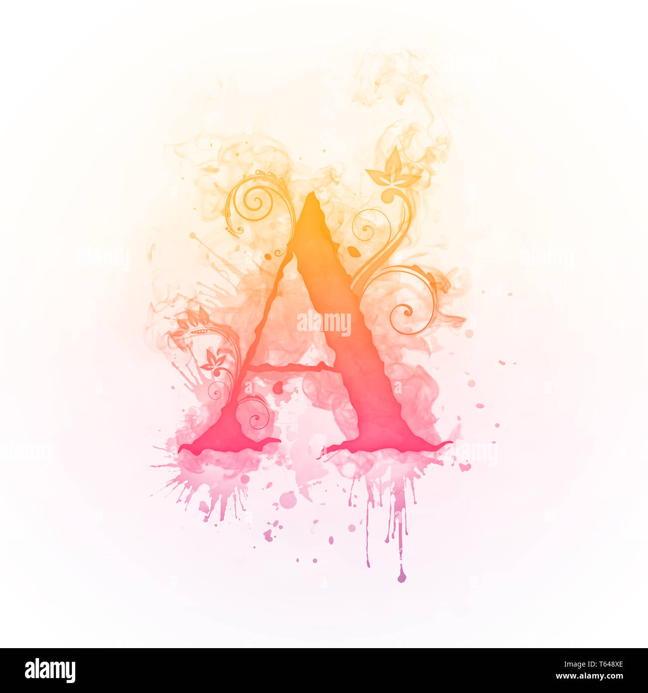 Sunny Swirl Letter A Stock Photo - Alamy