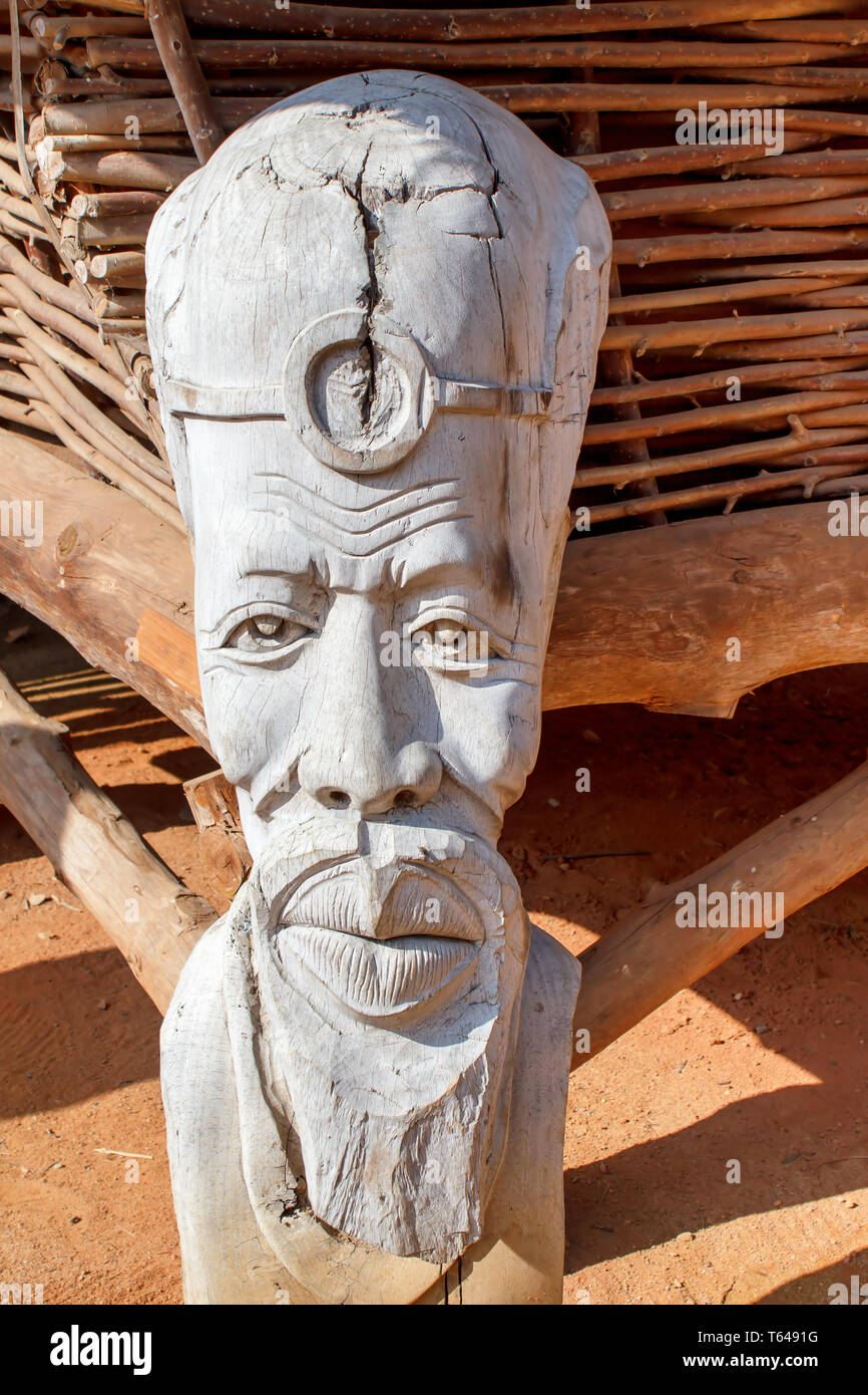 African carved wooden statue Stock Photo - Alamy