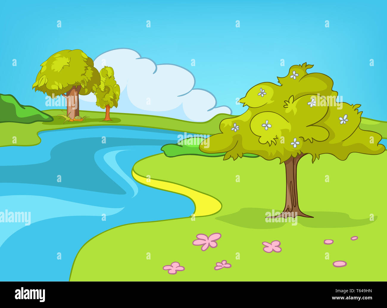 Cartoon Nature Landscape Stock Photo - Alamy