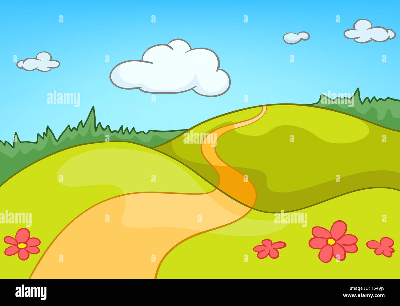 Cartoon Nature Landscape Stock Photo - Alamy