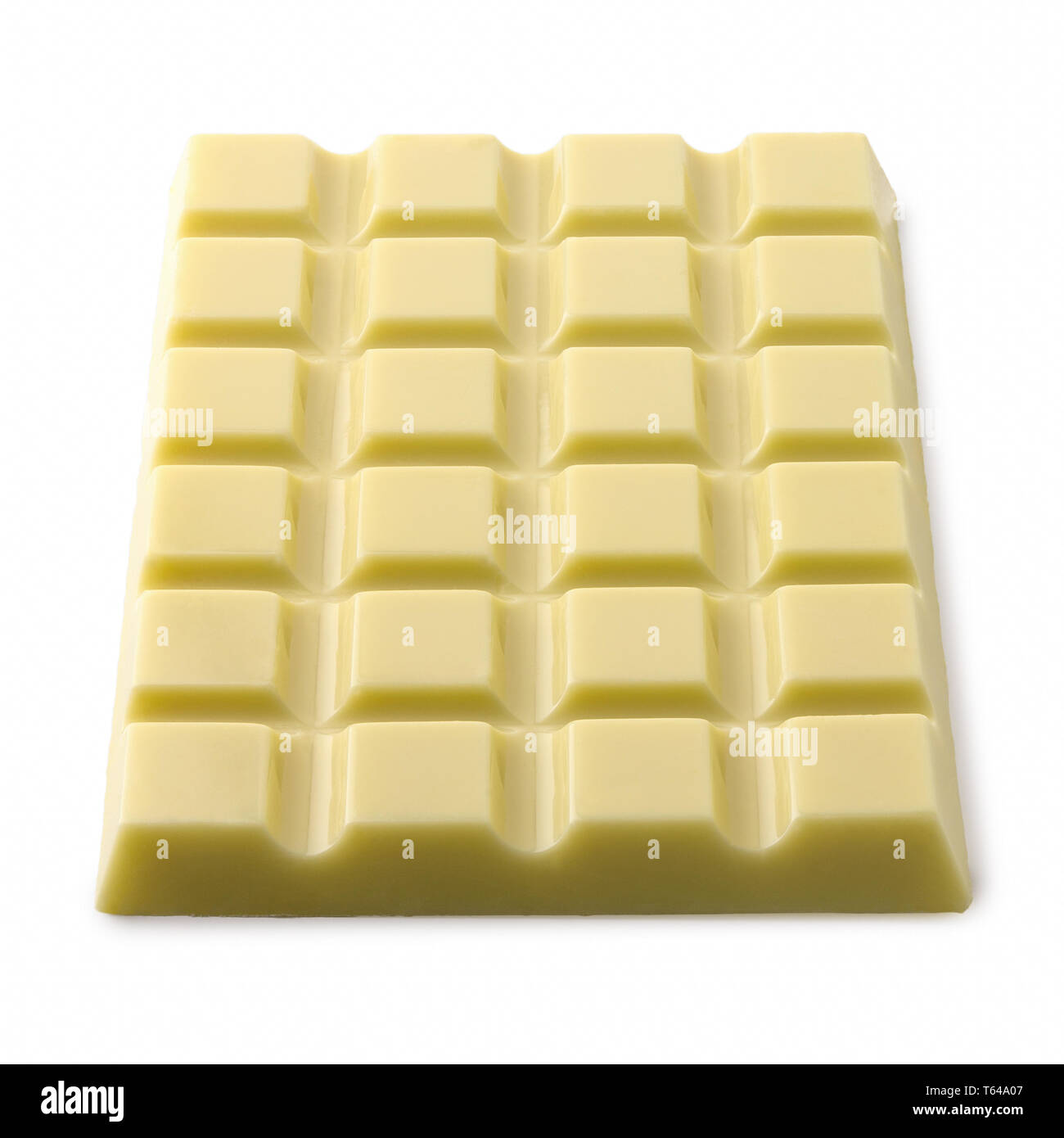 Whole slab of white chocolate isolated on white. Front view Stock Photo ...