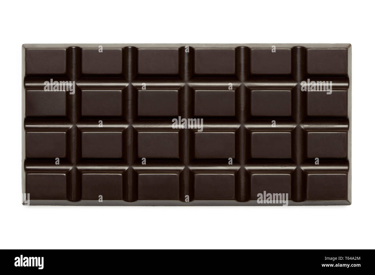 Whole slab of dark chocolate isolated on white from above Stock Photo ...