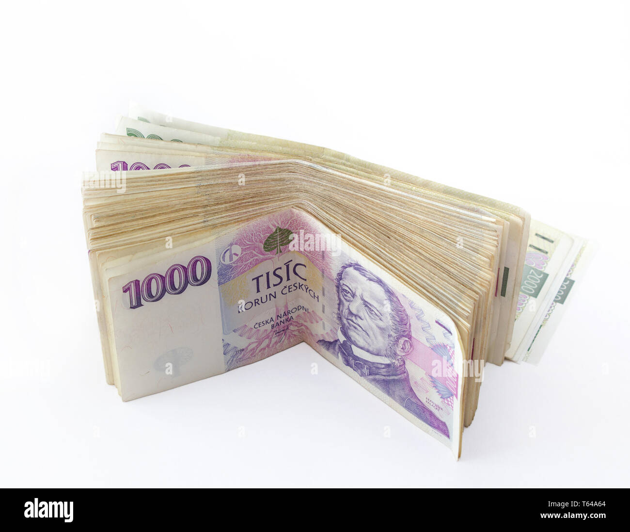 volume of czech banknotes nominal value one thousand crowns Stock Photo ...