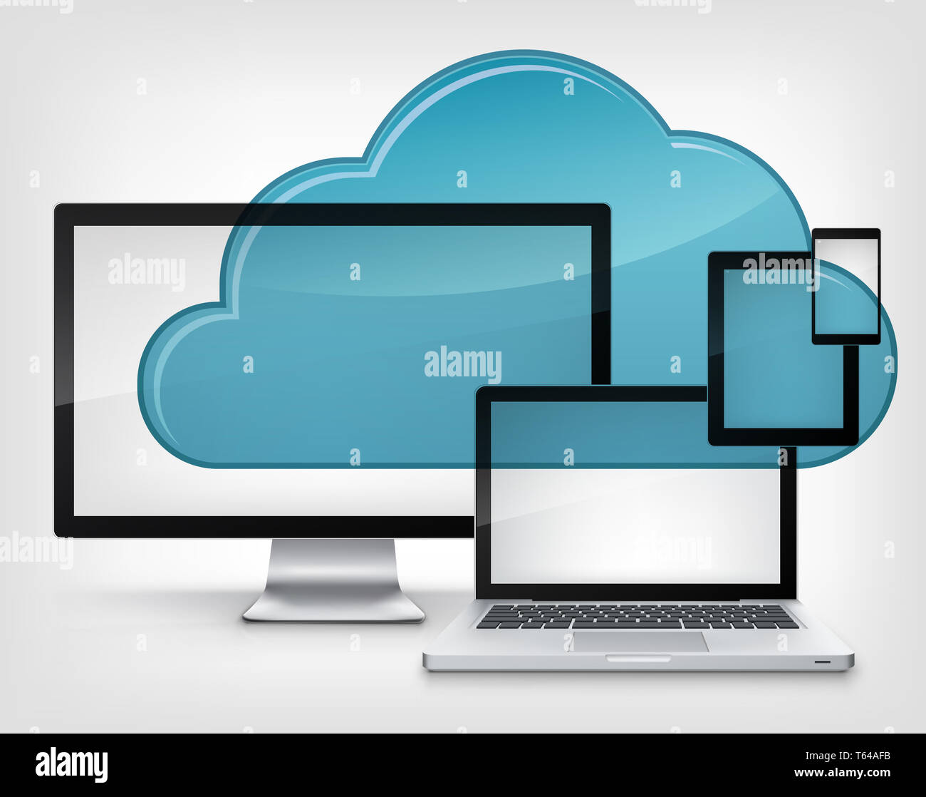 Using laptop connect cloud hi-res stock photography and images - Alamy