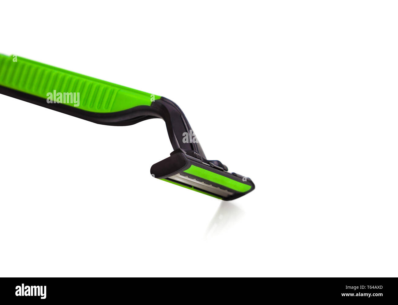 Green men razor. Studio shot isolated on white background Stock Photo ...