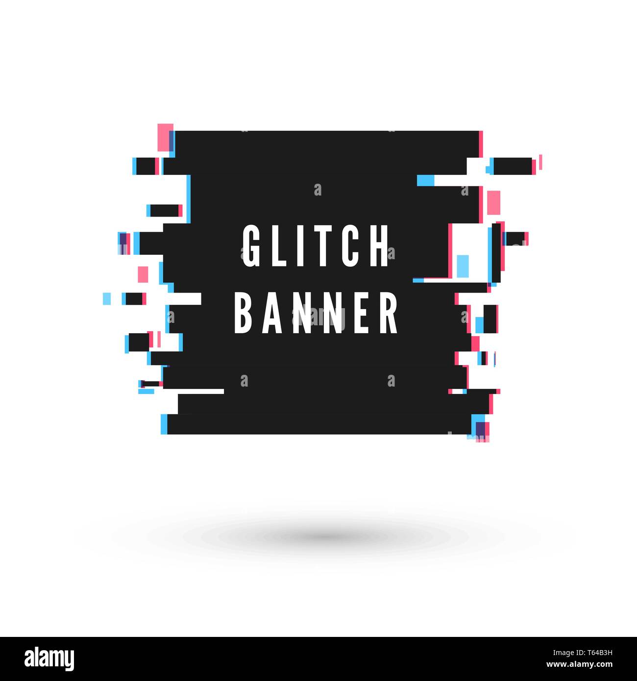 Technology square banner form in distorted glitch style. Vector ...