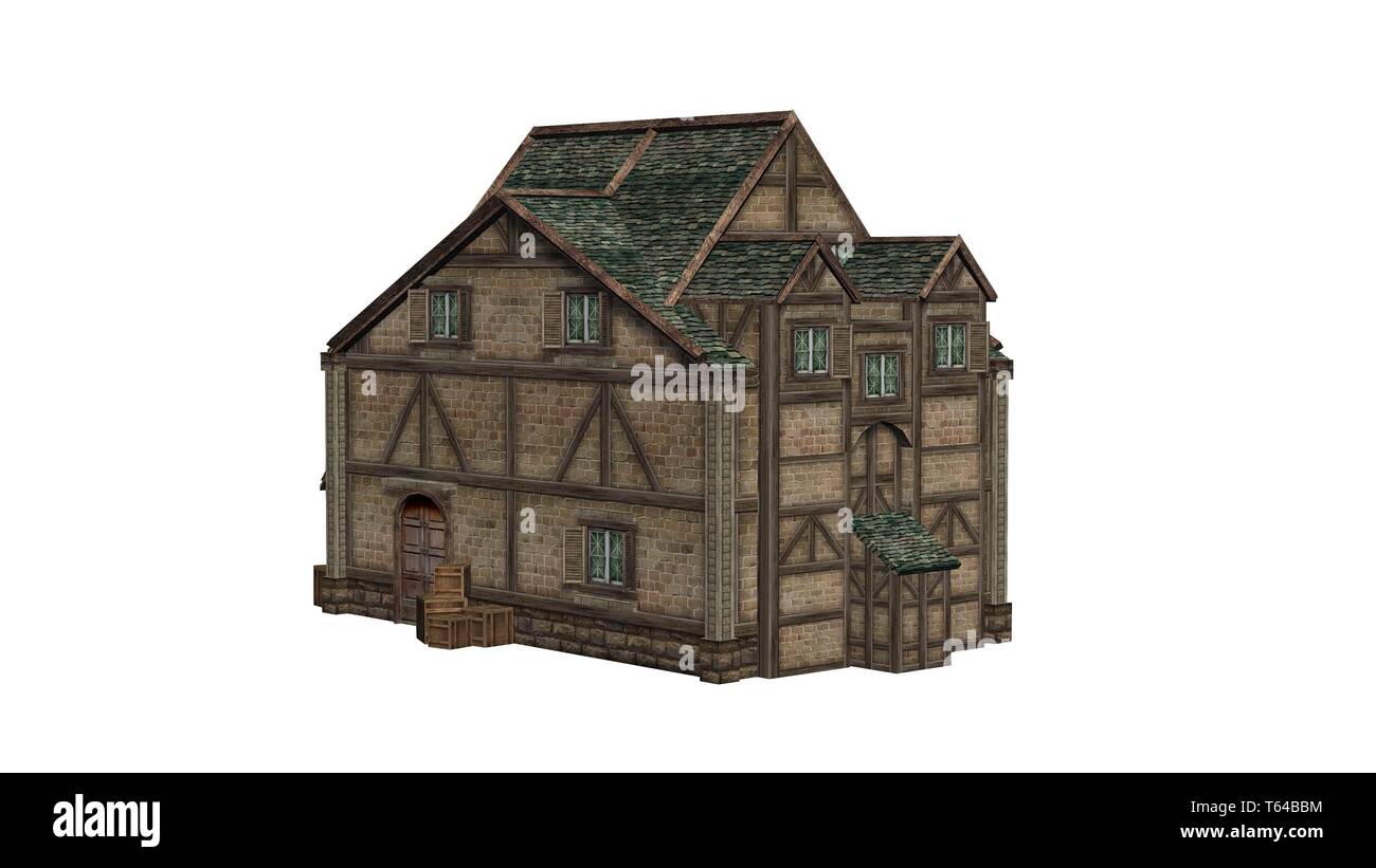 Medieval Manor Drawing