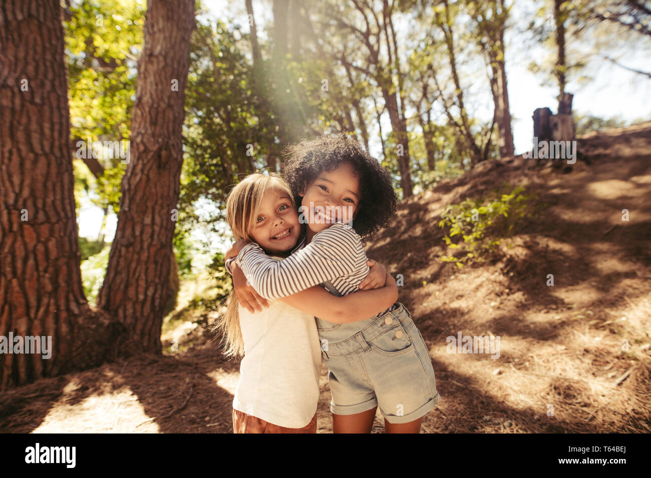 Two Little Girls Hugging
