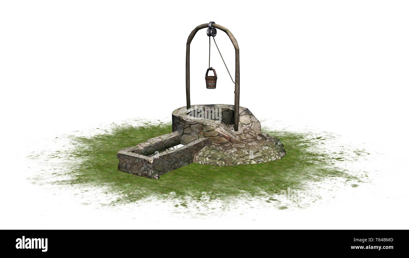 Medieval water fountain Cut Out Stock Images & Pictures - Alamy