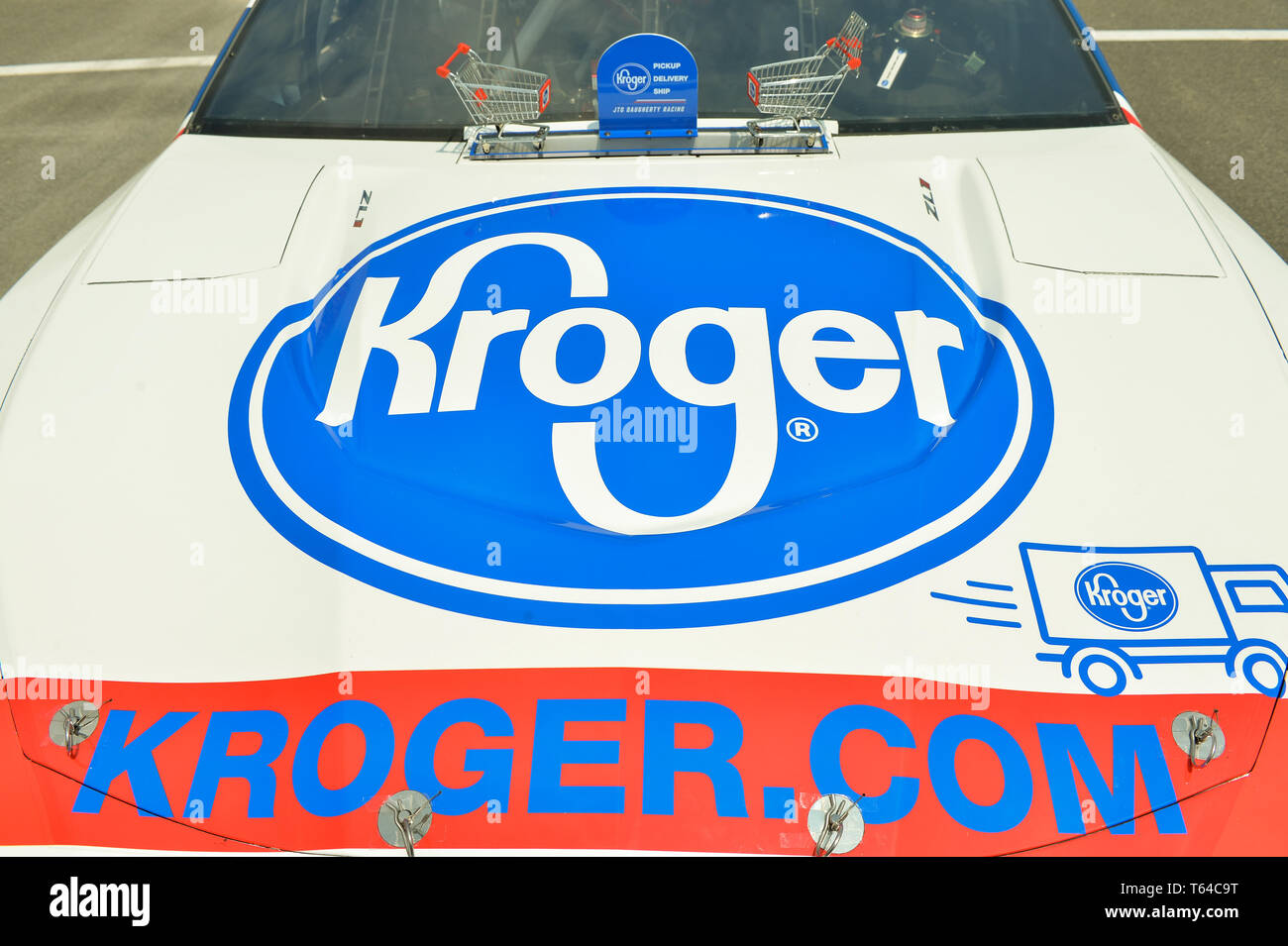 Talladega, AL, USA. 28th Apr, 2019. The hood of the Kroger Chevrolet ...