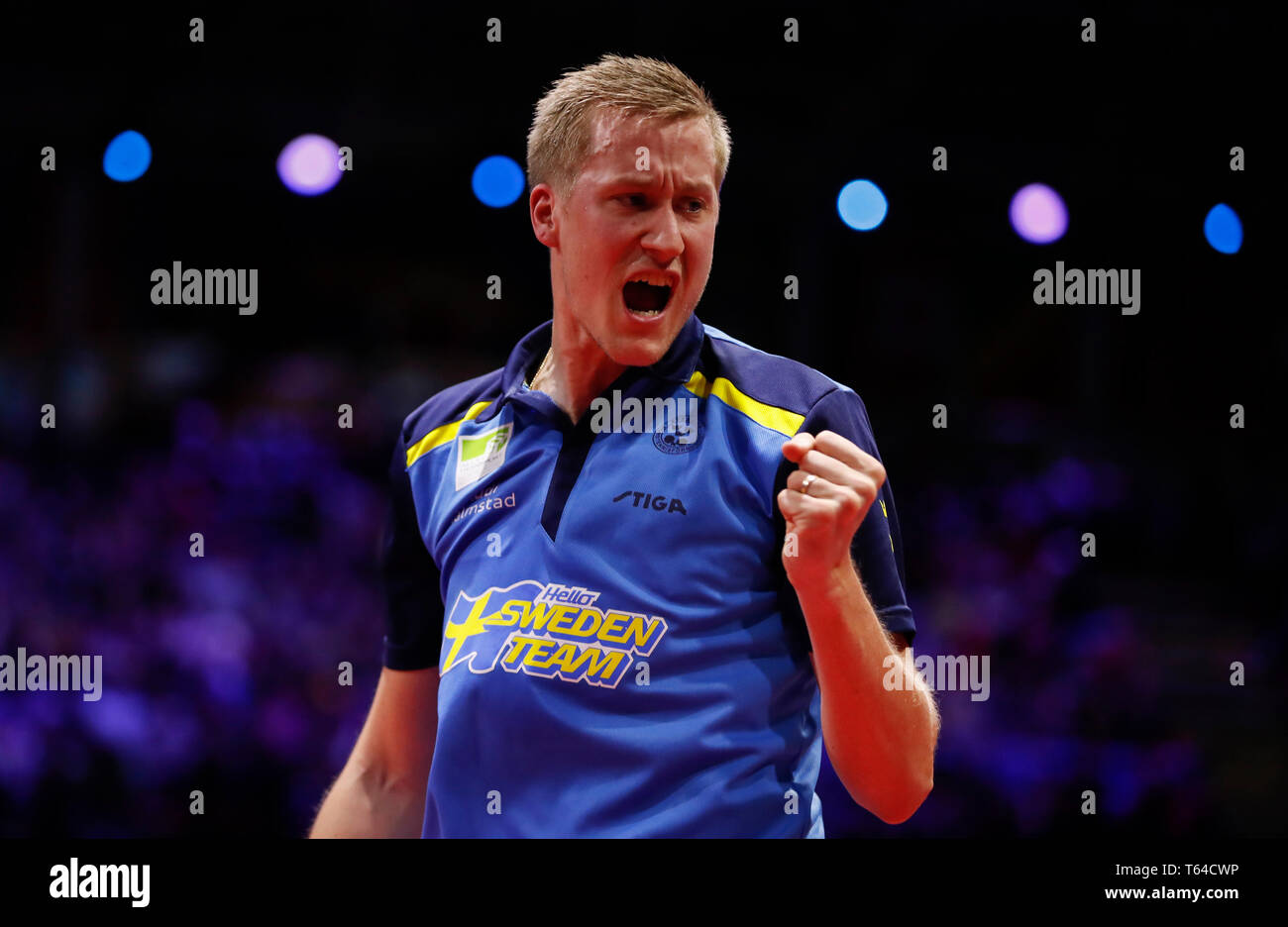 Budapest. 28th Apr, 2019. Mattias Falck of Sweden celebrates during the ...