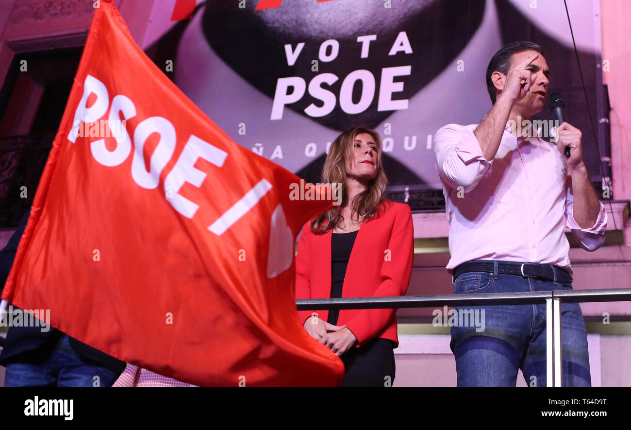 Madrid, Spain. 28th Apr, 2019. Pedro Sanchez, Prime Minister of Spain ...