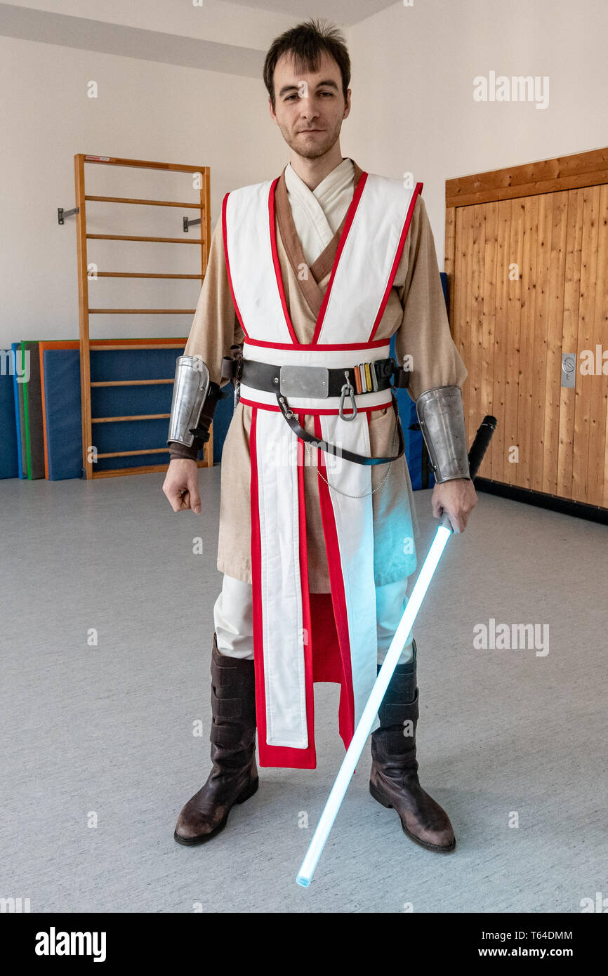 Cham, Germany. 23rd Mar, 2019. Mario from the Jedi Academy stands with ...