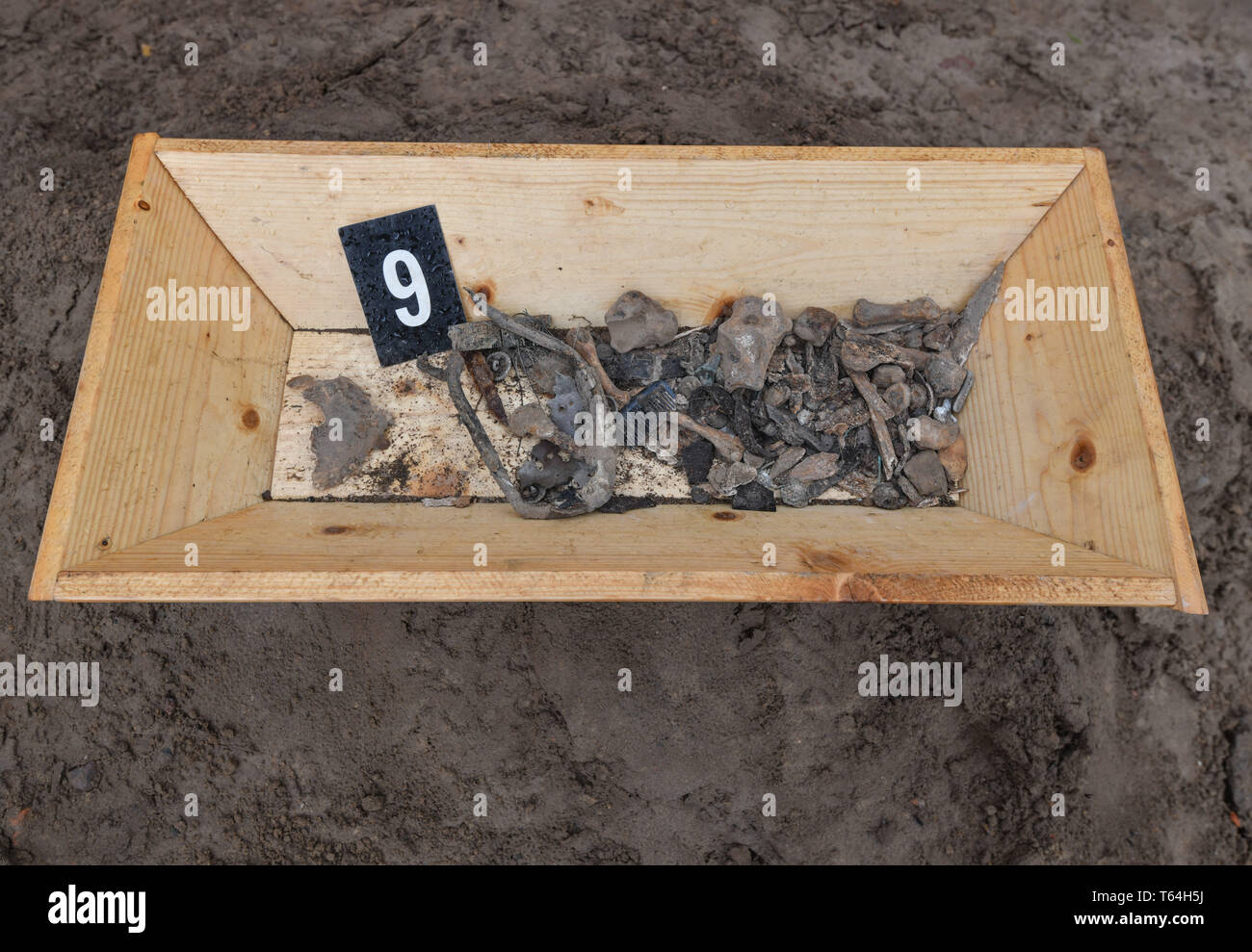Klessin, Germany. 29th Apr, 2019. Parts of the mortal remains and other ...