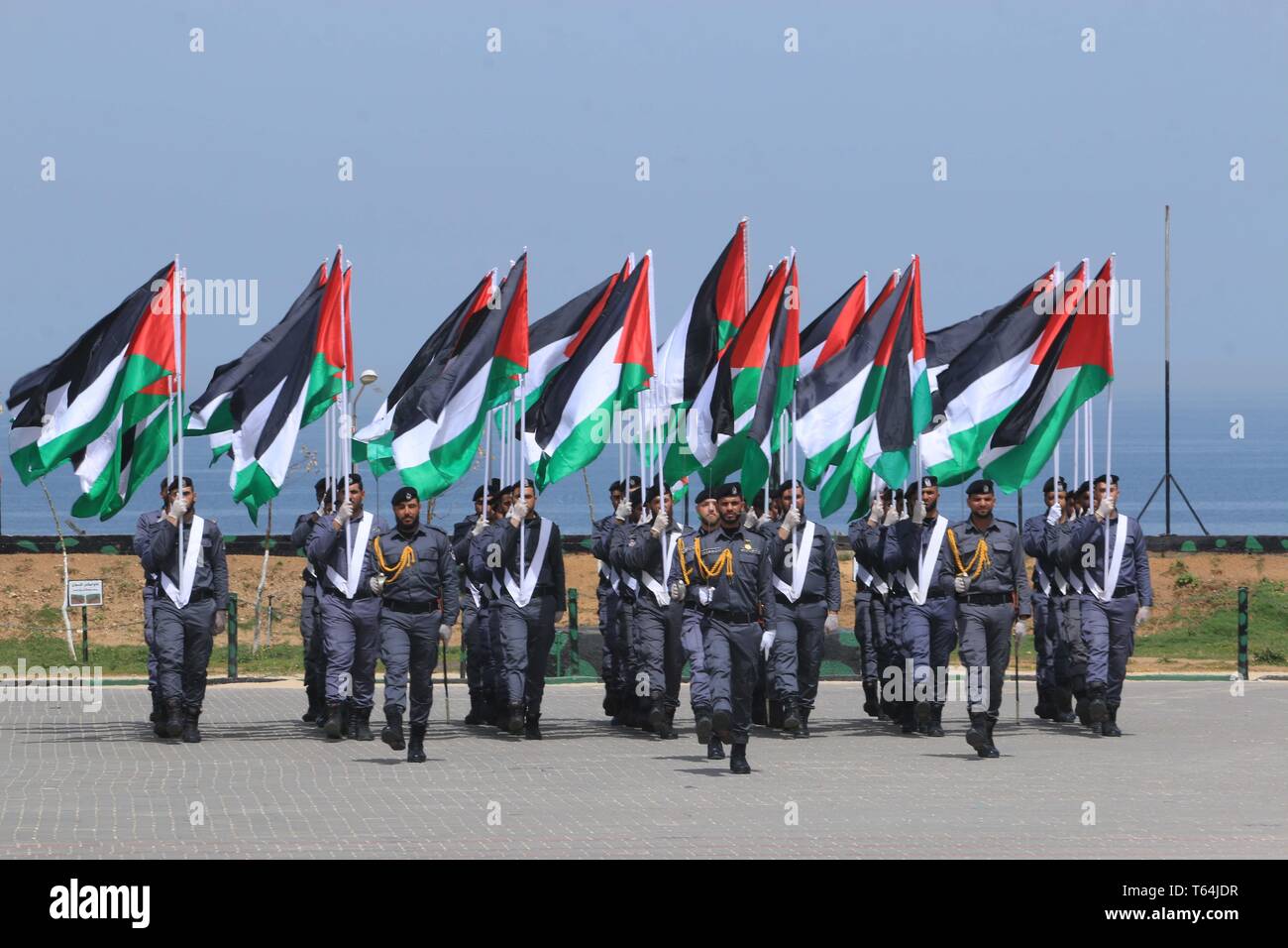 Gaza City, The Gaza Strip, Palestine. 29th Apr, 2019. Police officers ...
