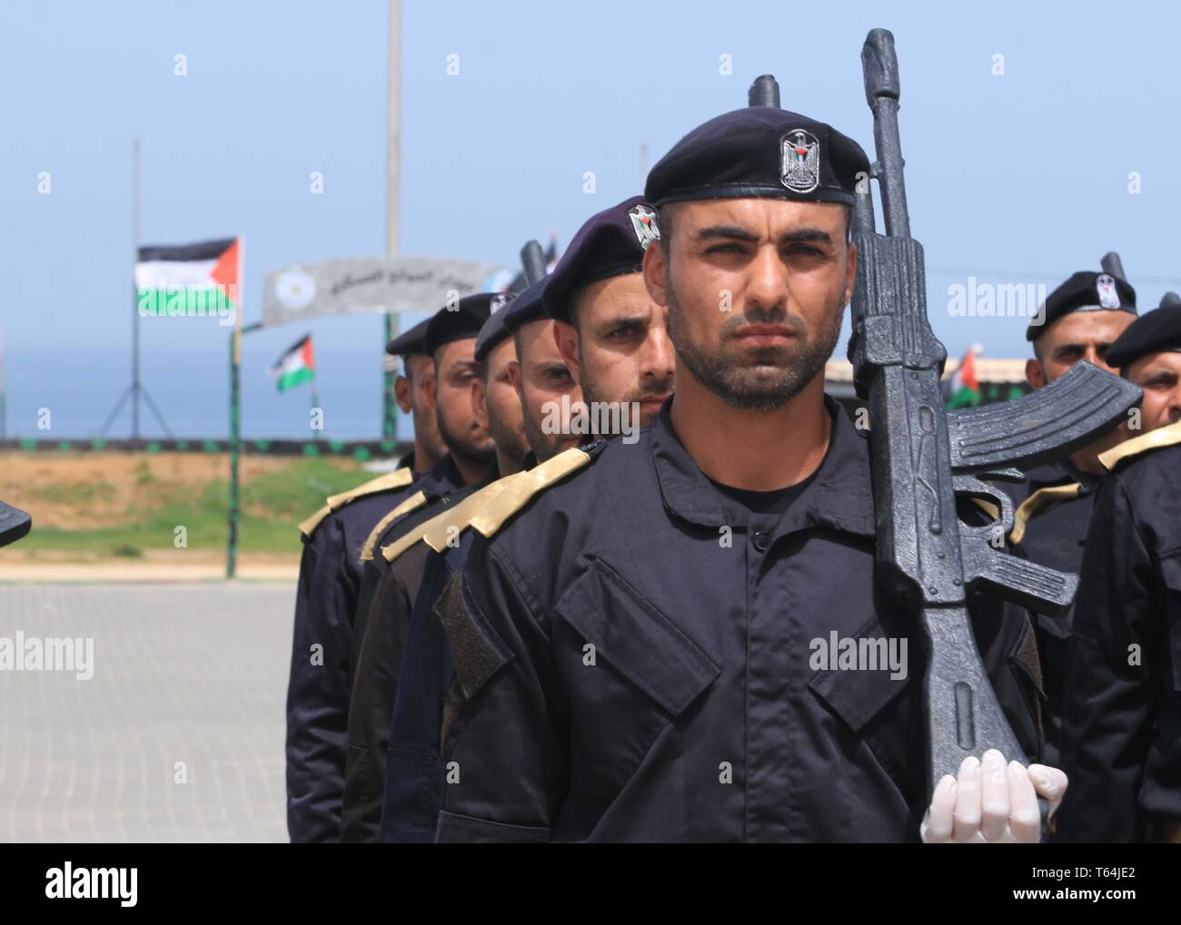 Gaza City, The Gaza Strip, Palestine. 29th Apr, 2019. Police officers ...
