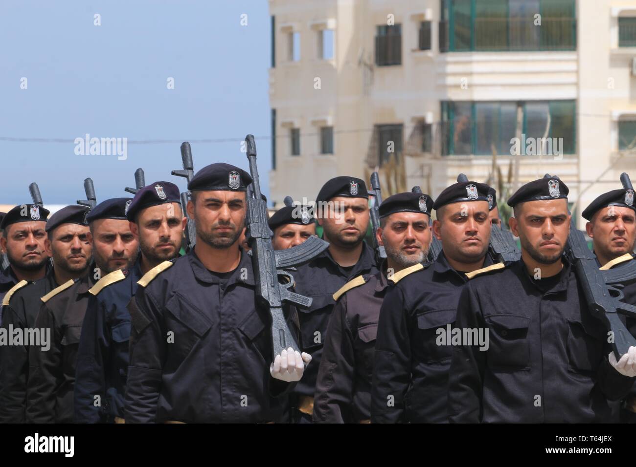 Gaza City, The Gaza Strip, Palestine. 29th Apr, 2019. Police officers ...