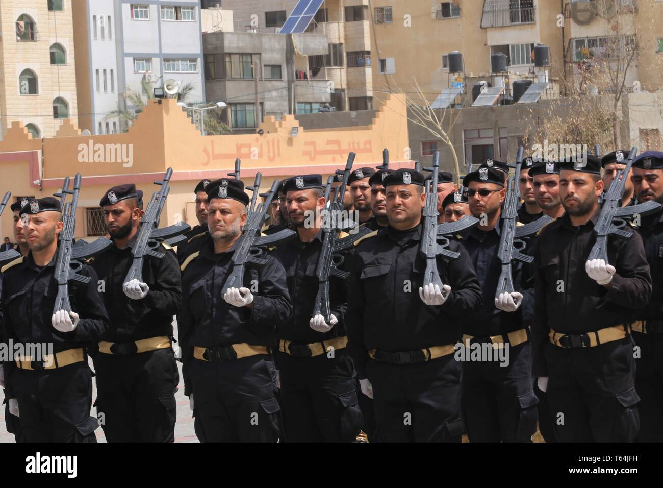 Gaza City, The Gaza Strip, Palestine. 29th Apr, 2019. Police officers ...