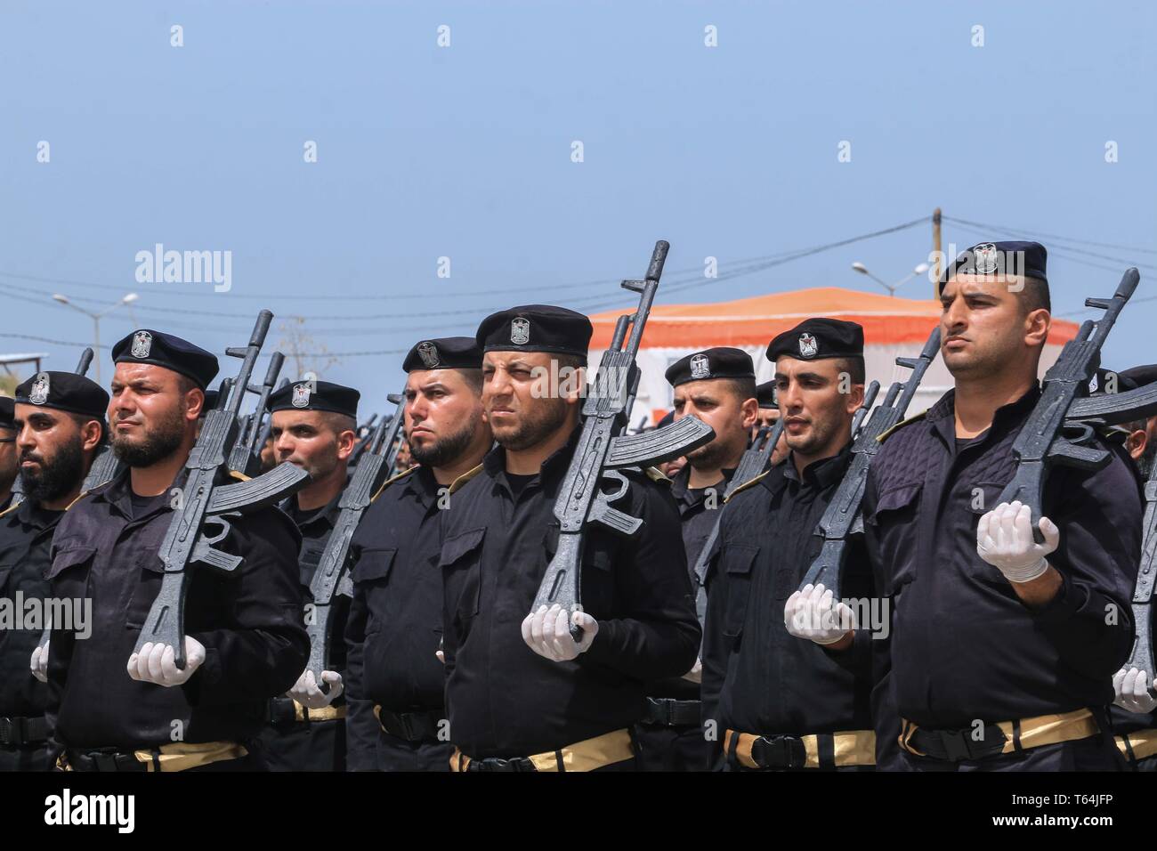 Gaza City, The Gaza Strip, Palestine. 29th Apr, 2019. Police officers ...
