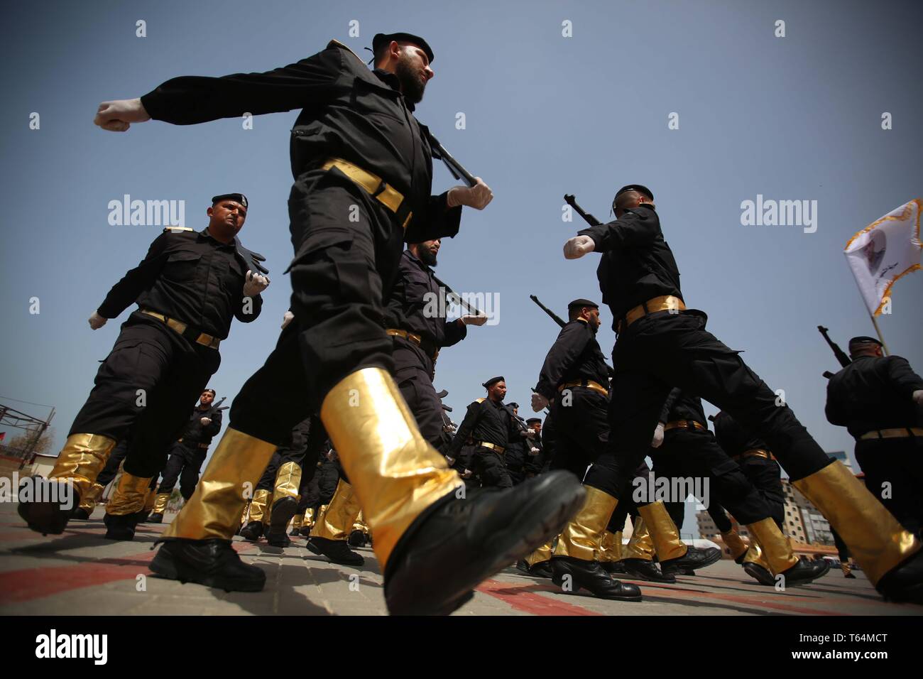 Gaza City, The Gaza Strip, Palestine. 29th Apr, 2019. Police officers ...
