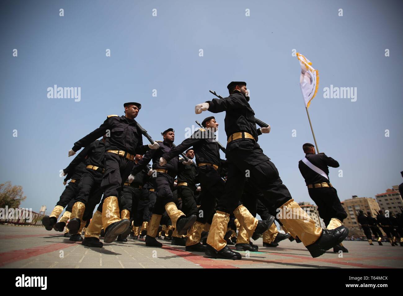 Gaza City, The Gaza Strip, Palestine. 29th Apr, 2019. Police officers ...