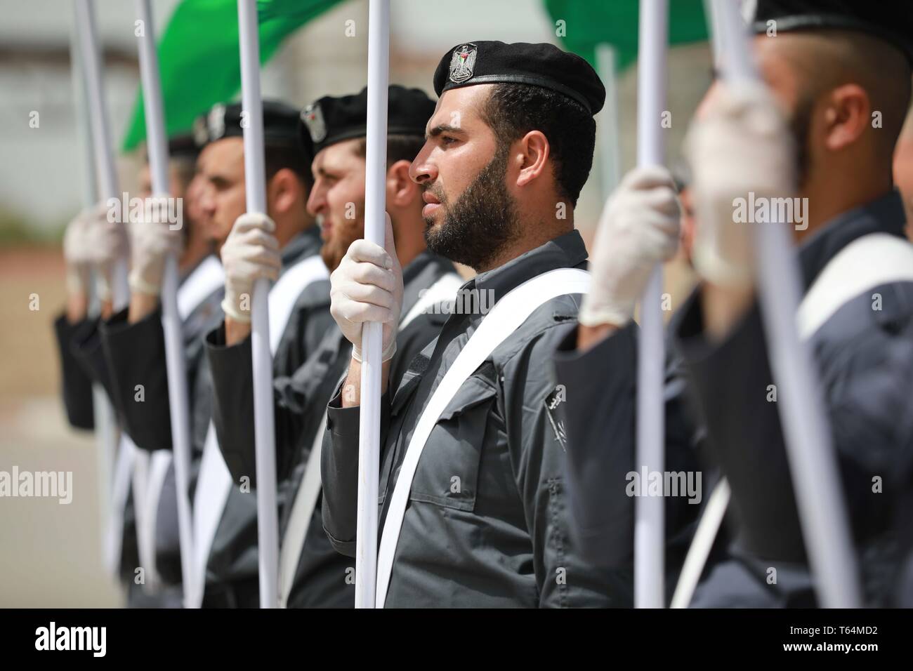Gaza City, The Gaza Strip, Palestine. 27th Apr, 2019. Police officers ...