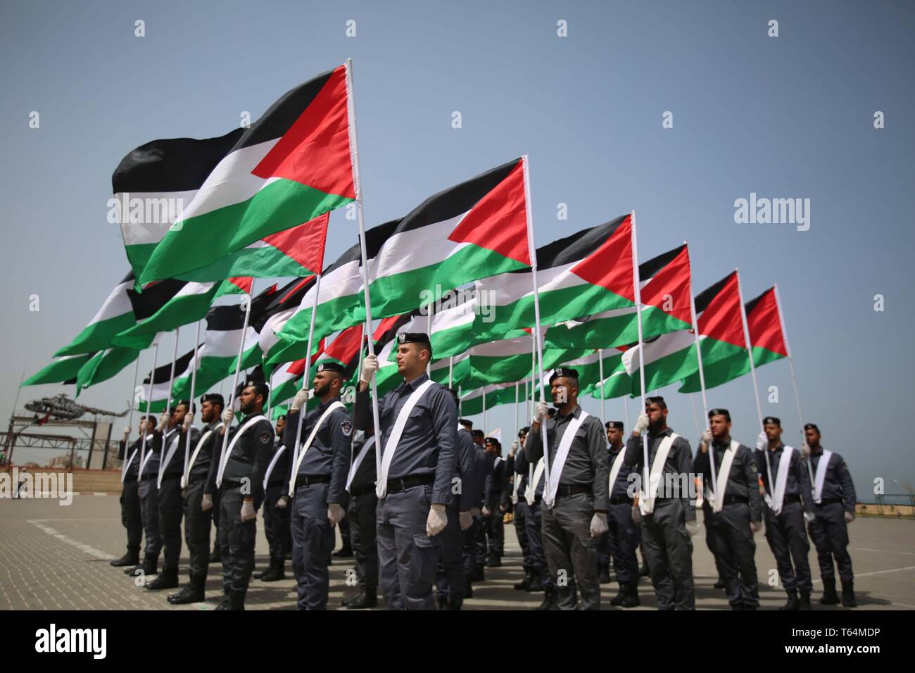 Gaza City, The Gaza Strip, Palestine. 29th Apr, 2019. Police officers ...
