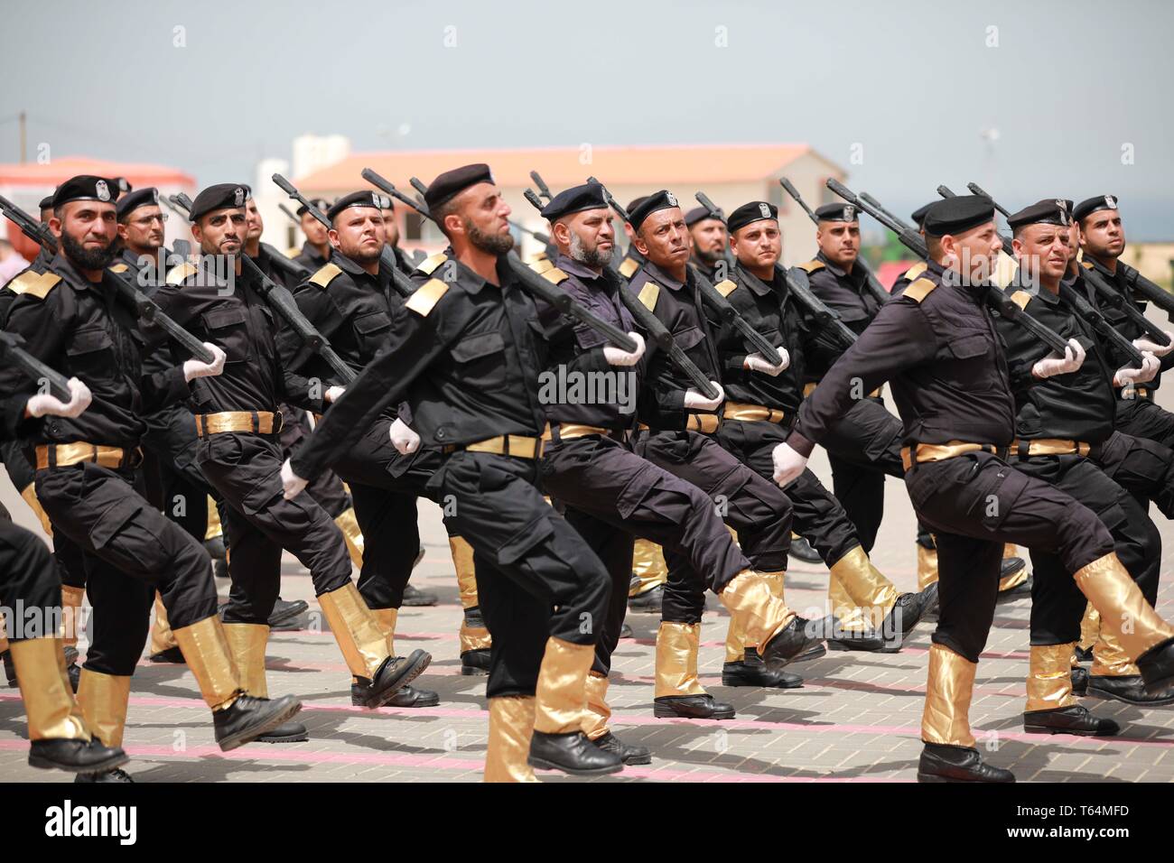 Gaza City, The Gaza Strip, Palestine. 27th Apr, 2019. Police officers ...