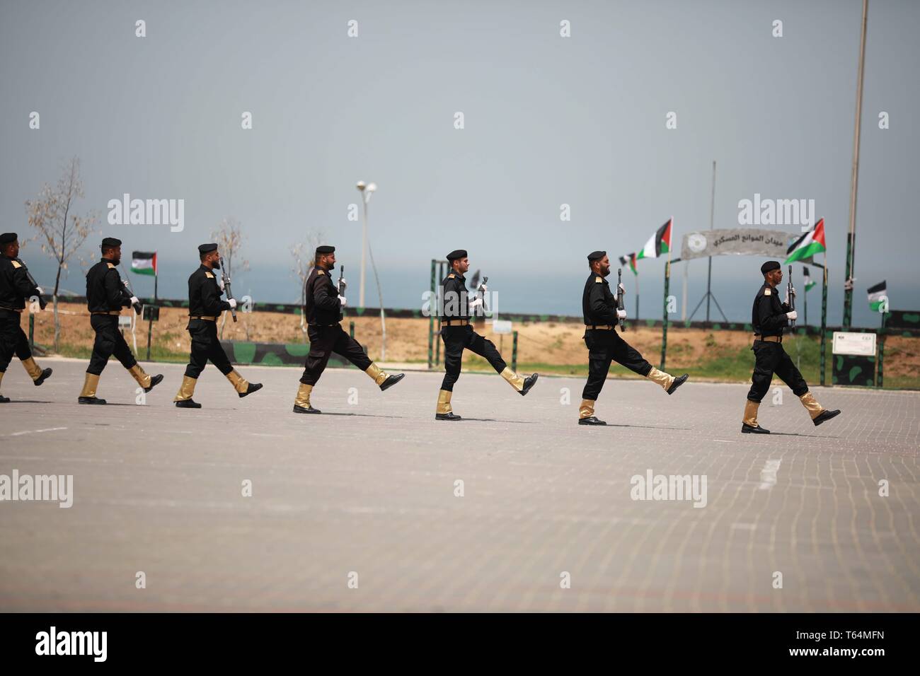Gaza City, The Gaza Strip, Palestine. 27th Apr, 2019. Police officers ...