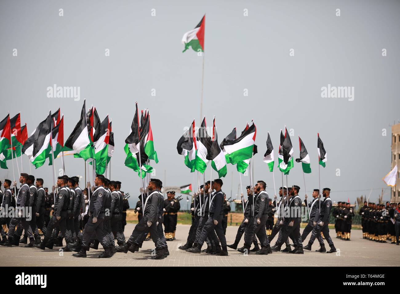 Gaza City, The Gaza Strip, Palestine. 27th Apr, 2019. Police officers ...