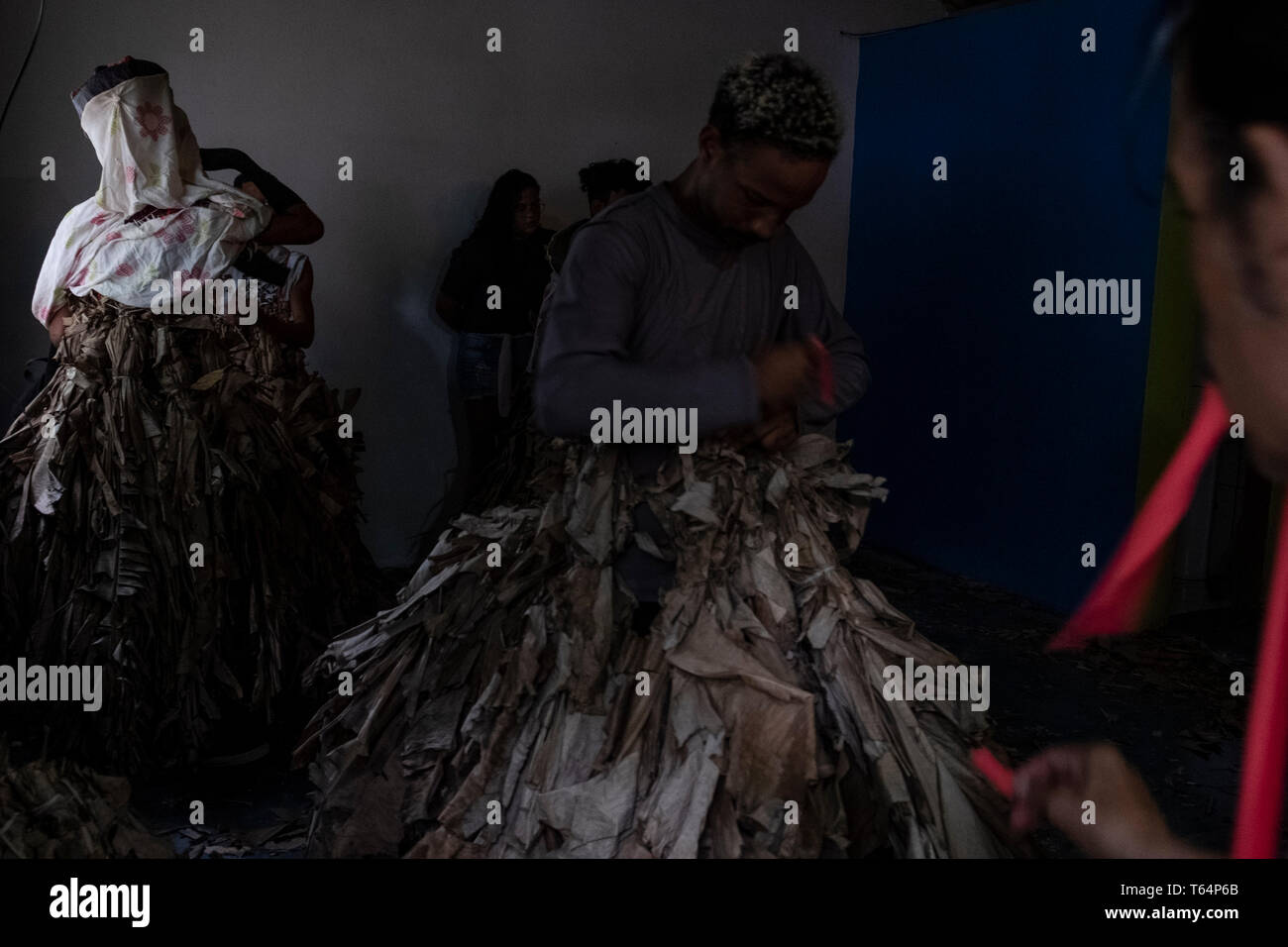 29 April 2019, Brazil, Cariacica: Members of different groups dress up ...