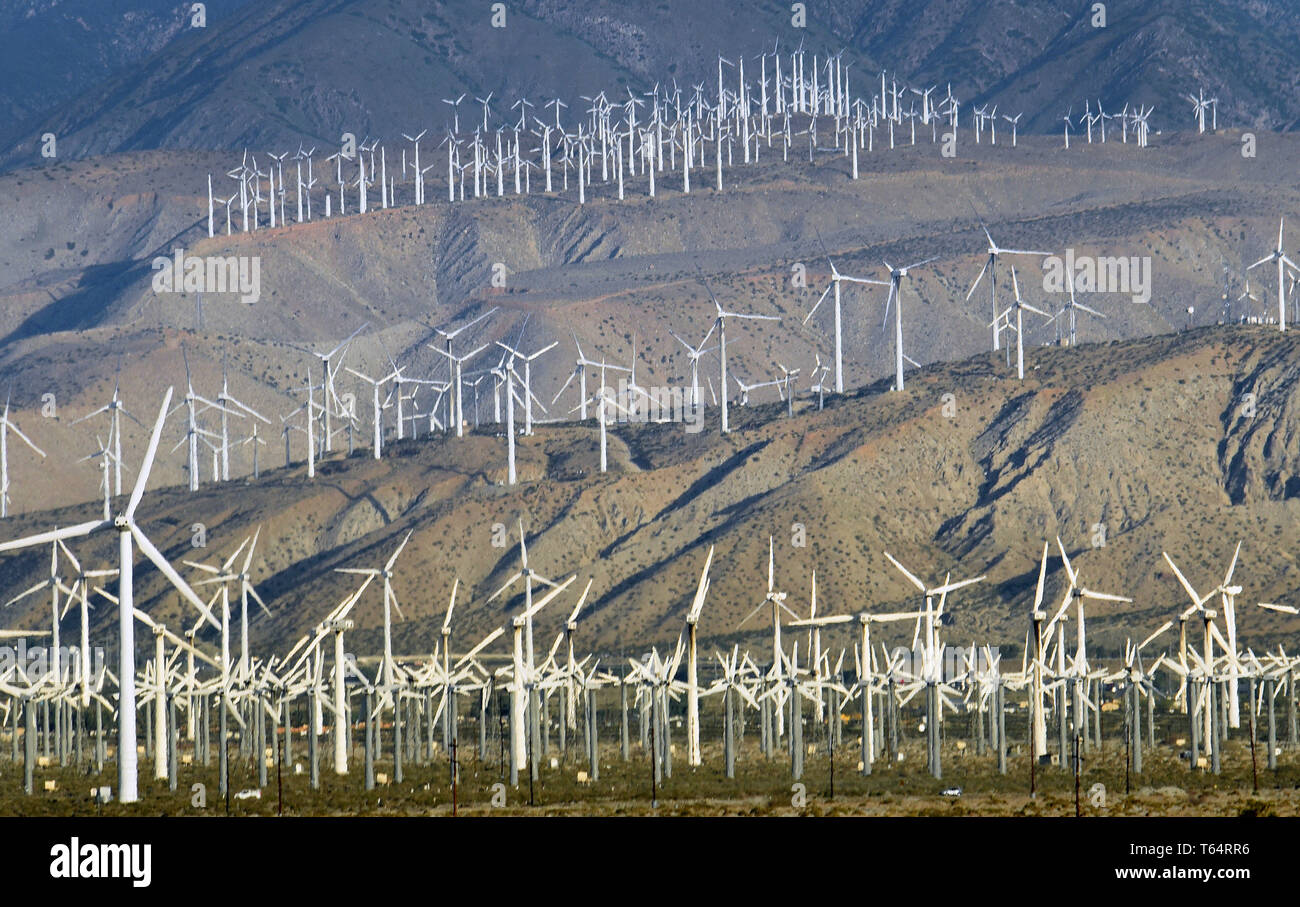 Palm Springs, CA, USA. 10th Apr, 2018. Wind turbines cover the ...