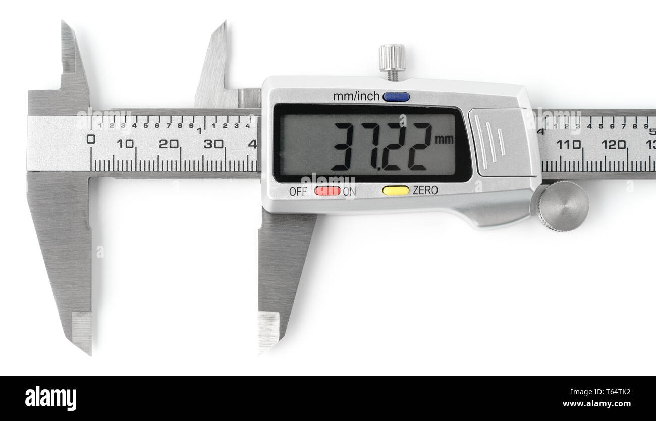 Caliper digital on white background digital Stock Photo - Alamy
