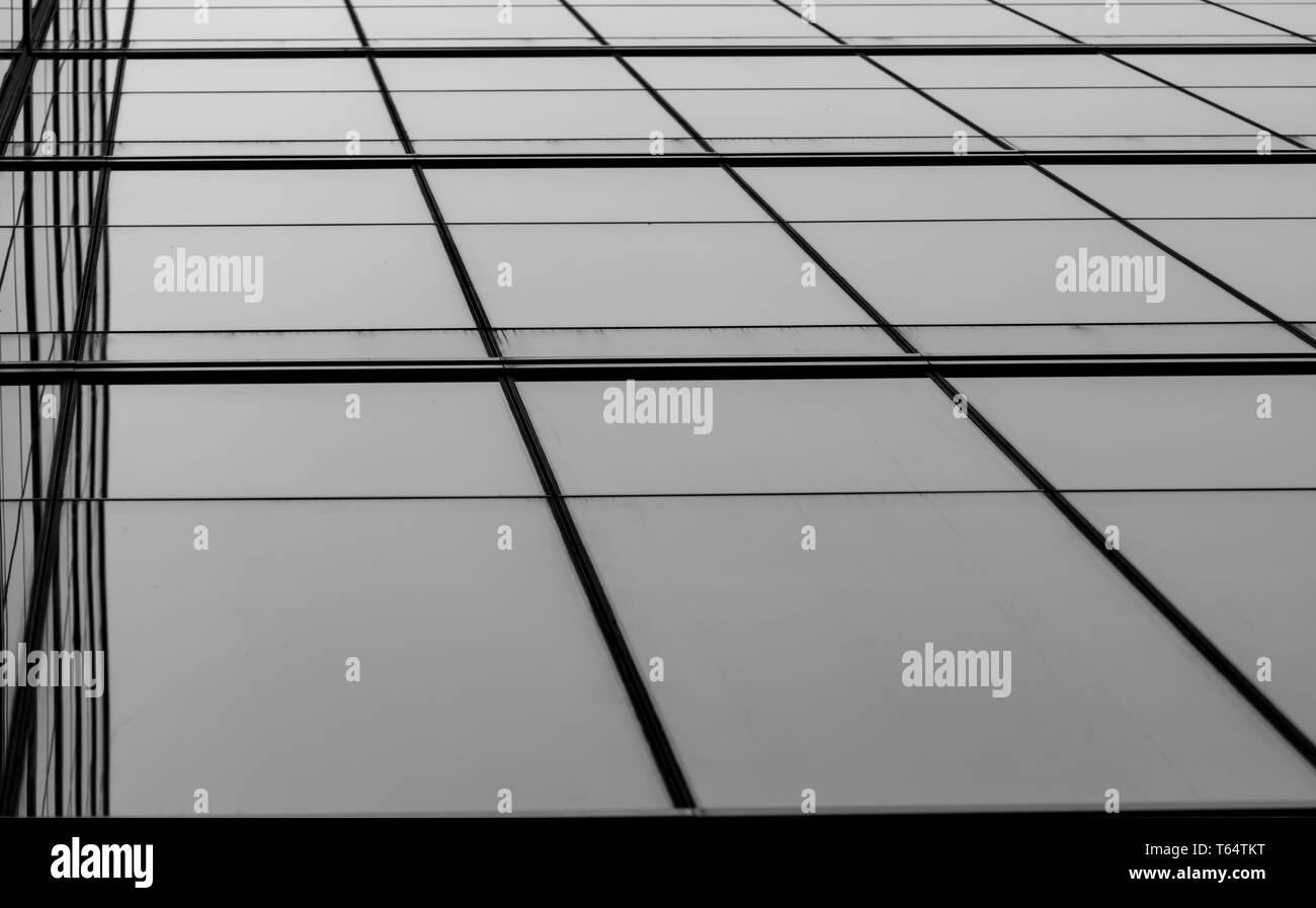 Perspective view of modern futuristic glass building abstract ...
