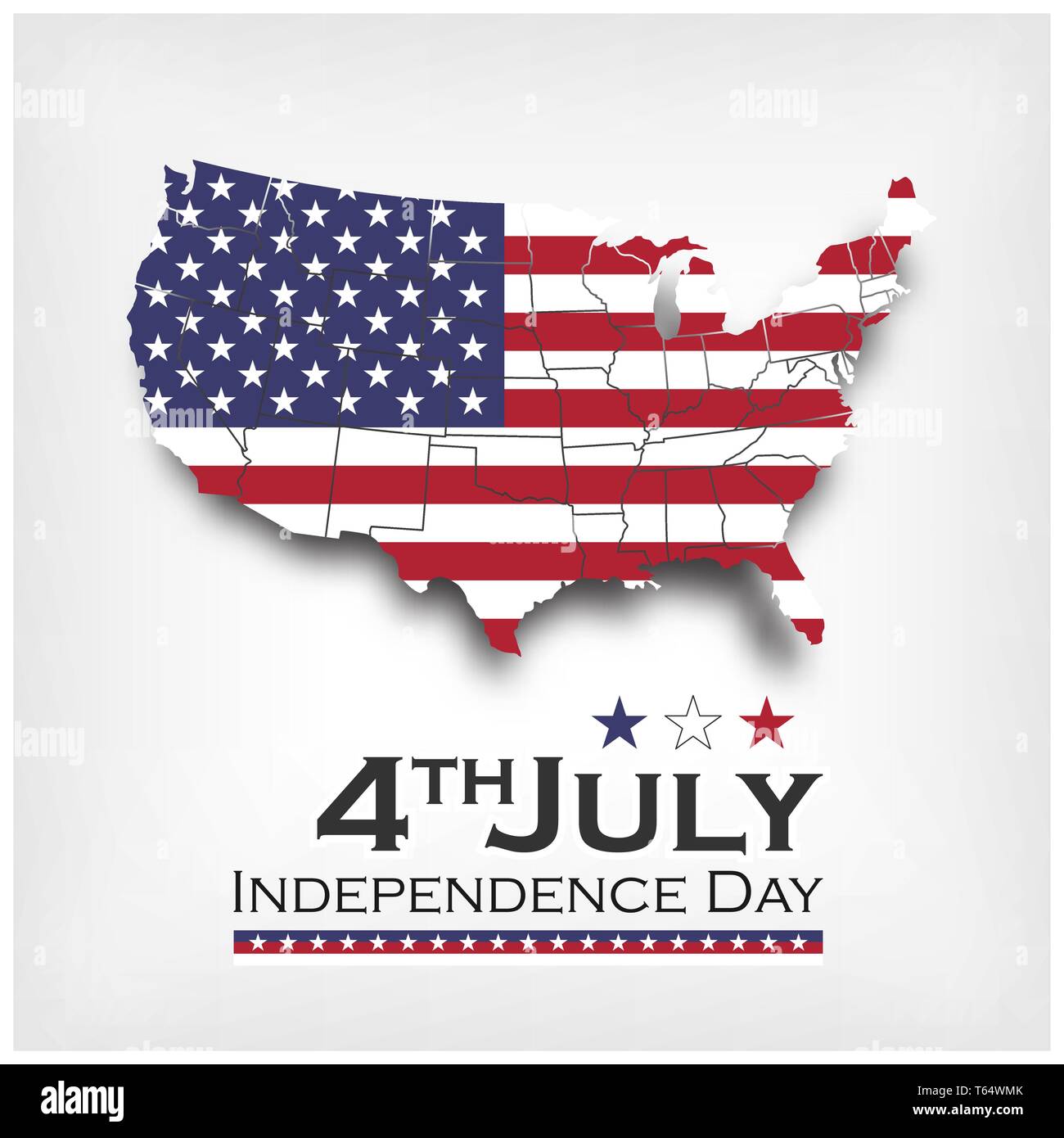 America map and flag . independence day of USA 4th July . Vector Stock ...