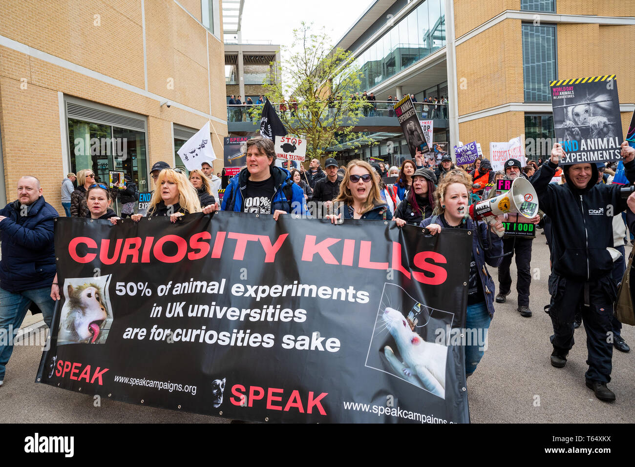 World Day for Animals in Laboratories, Oxford. Activists against animal ...
