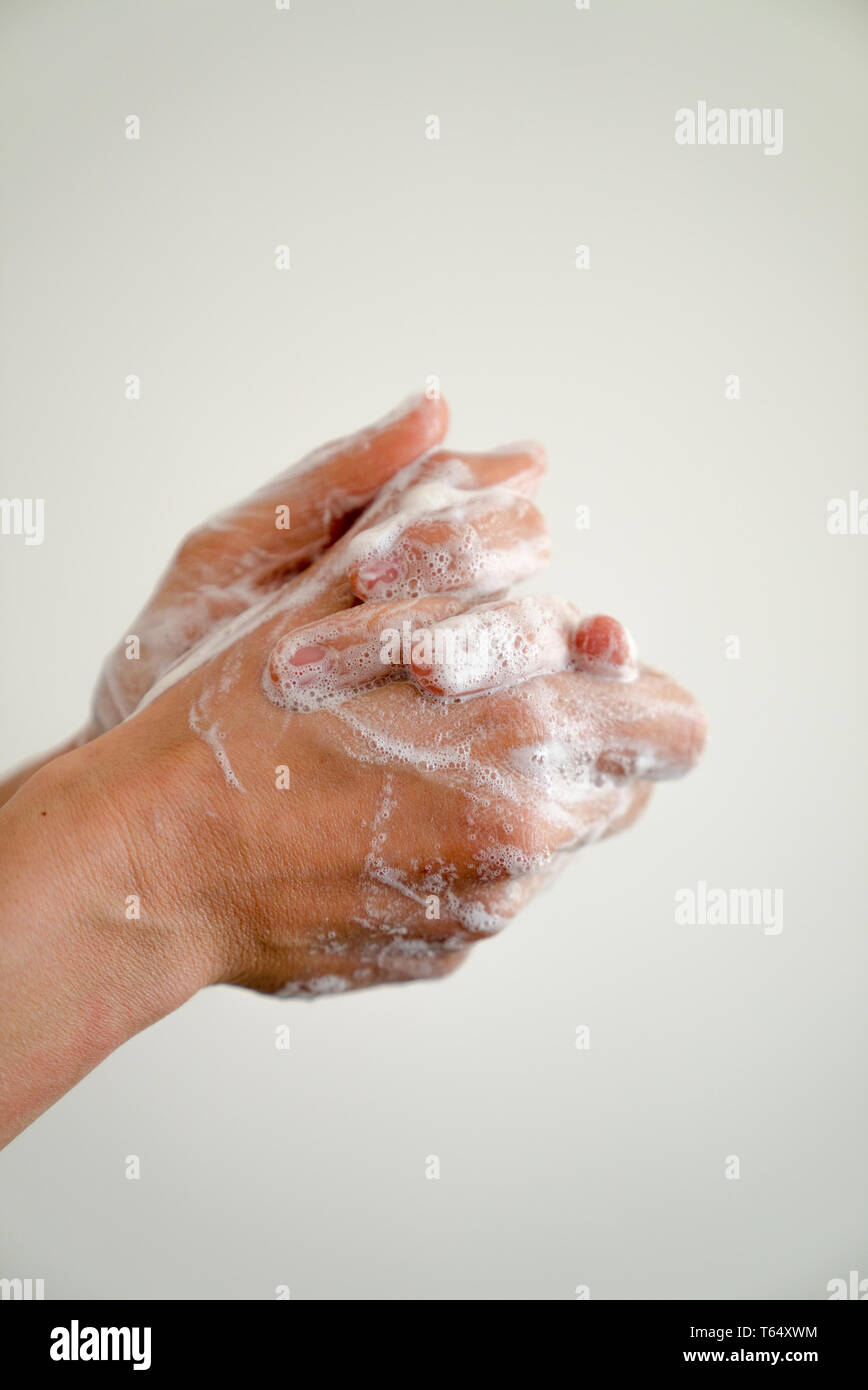 Soapy hands hi-res stock photography and images - Alamy